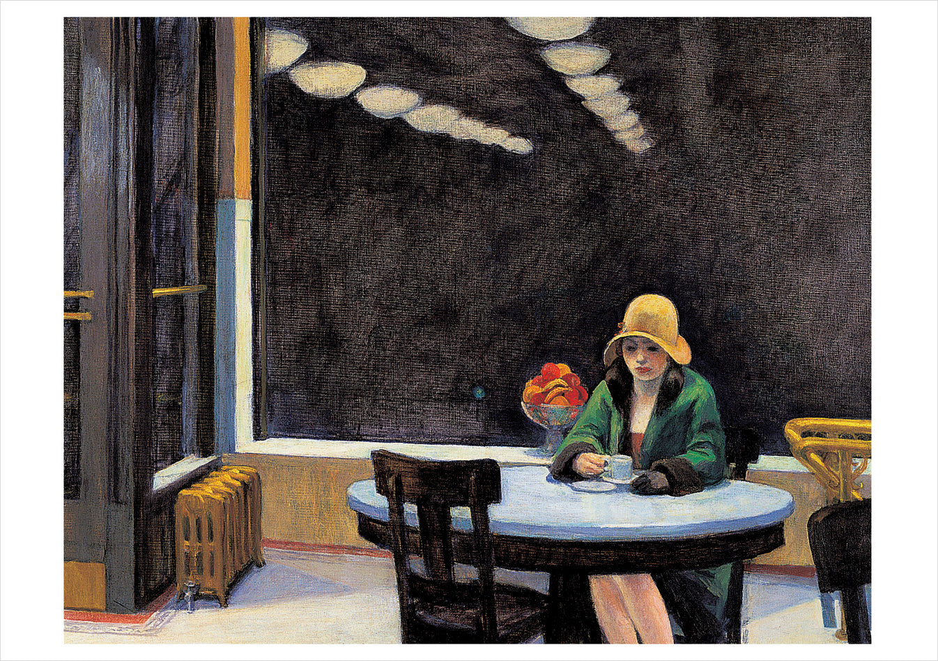 Edward Hopper: Automat Notecard – Pomegranate