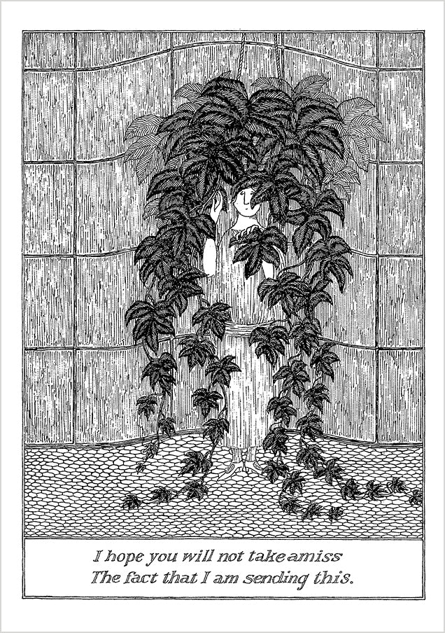 Edward Gorey: Not Take Amiss Notecard – Pomegranate