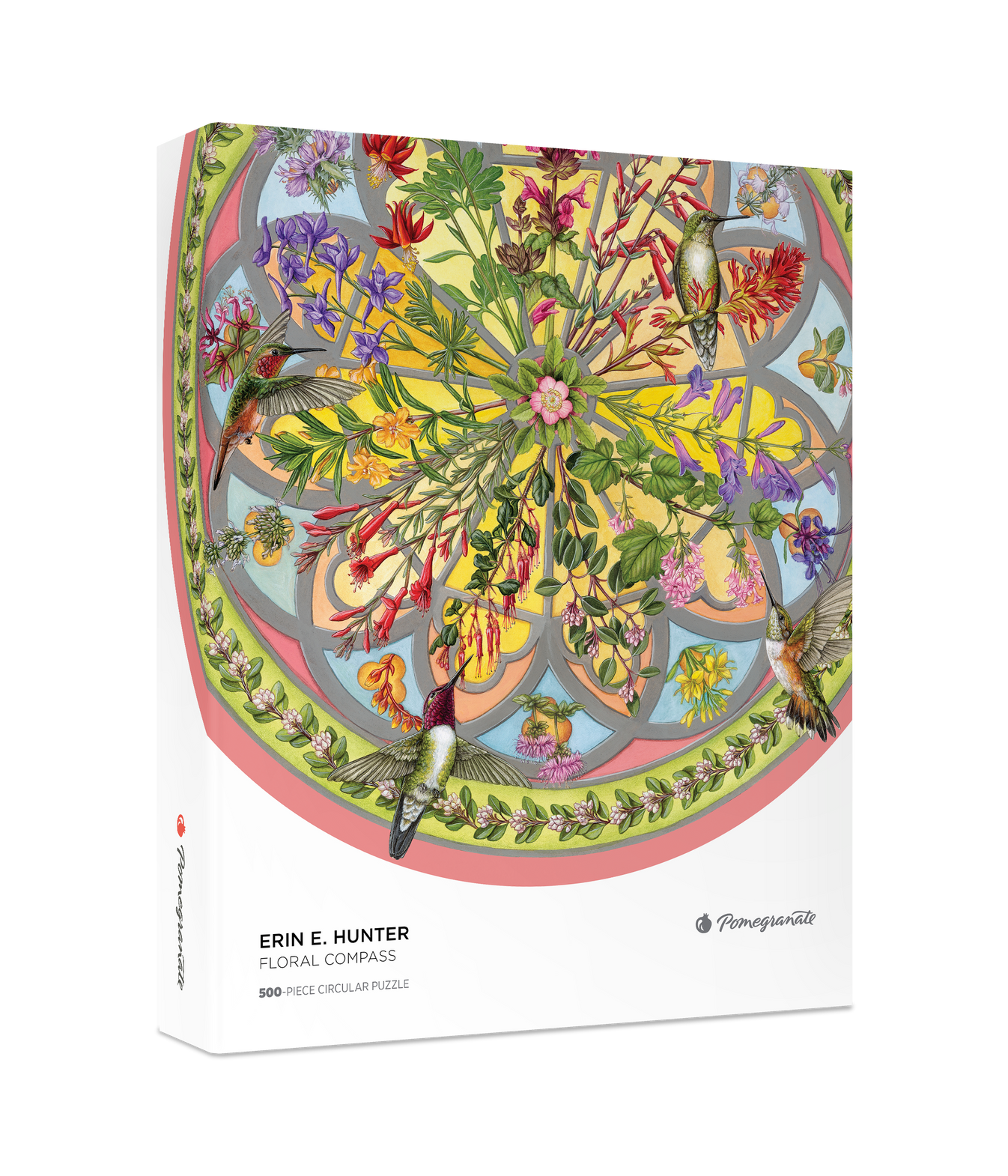 Erin E. Hunter: Floral Compass 500-Piece Circular Jigsaw Puzzle ...